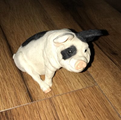 1988 ITALY Original PIG Sculpture Sitting Figurine by CASTAGNA White ...