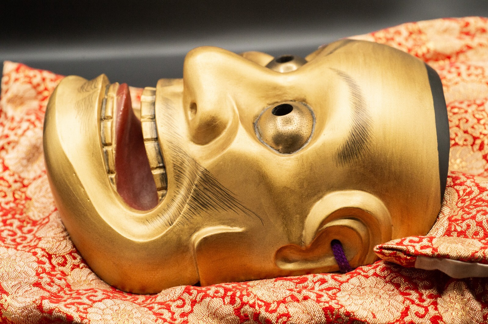 HQ Wooden Noh Mask Ootobide 大飛出 w/Box & Bag Noh Men Japanese Vintage ...