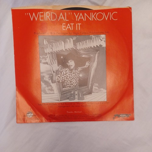 Vintage Weird AL Yankovic 45 RPM Record "Eat It" & "That Boy Could ...