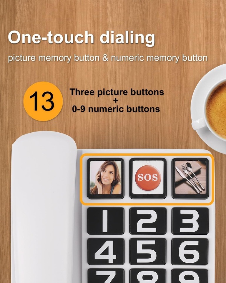 Big Button Phone for Seniors, Large Button Phones for Elderly with ...