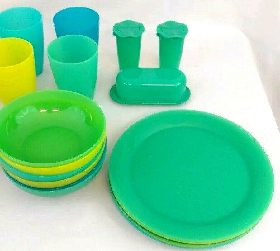 Tupperware Open House 23 Pc Set Cup Plate Bowl Salt Pepper Butter ...