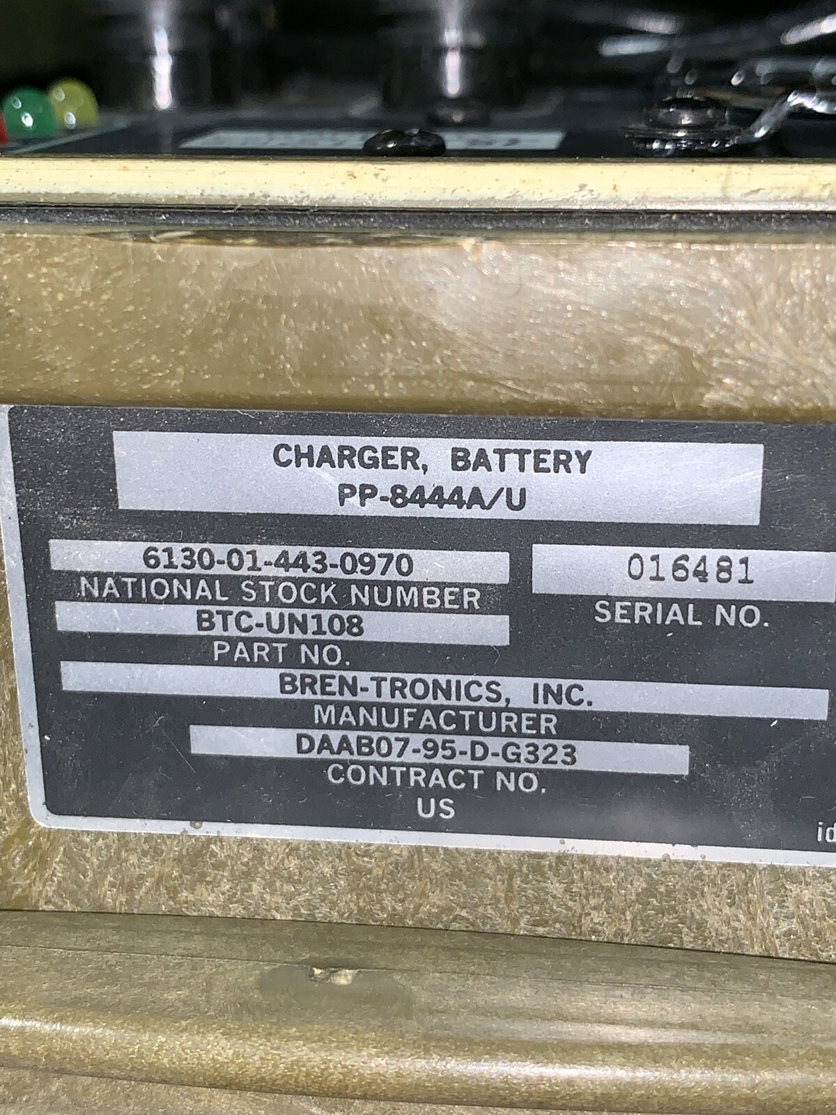 Bren-Tronics BTC-UN108 PP-8444A/U Military Battery Charger With J-6358B ...