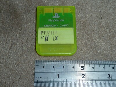 SONY PLAYSTATION PS1 OFFICIAL MEMORY CARD 1 MB 1MB Clear Yellow Genuine ...