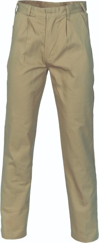 DNC Workwear Heavyweight Cotton Drill Work Pants with Pleat Front Stout ...