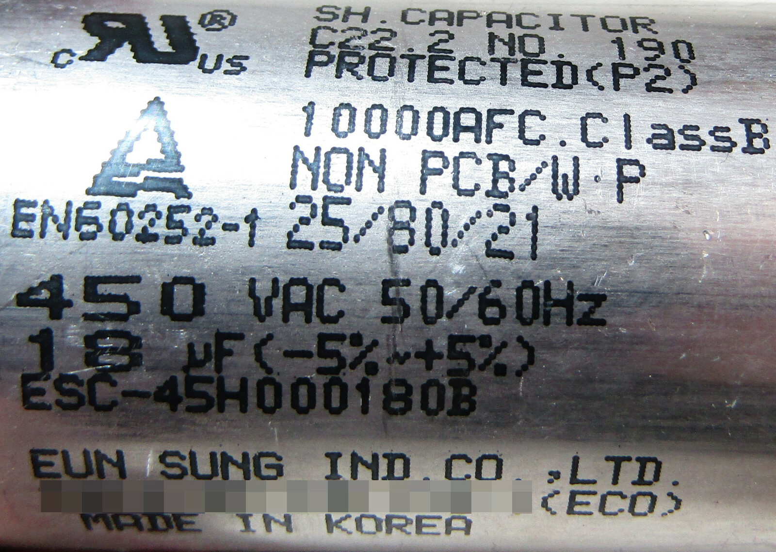 ESC-45H000180B | REFRIGERATOR CAPACITOR OEM ***FREE 1 YEAR WARRANTY ...
