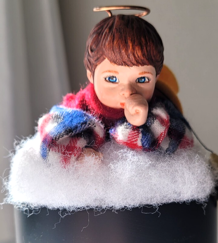 Simpich Character Yum Yum Cloud Babies Angel Ornament Handmade Plaid ...