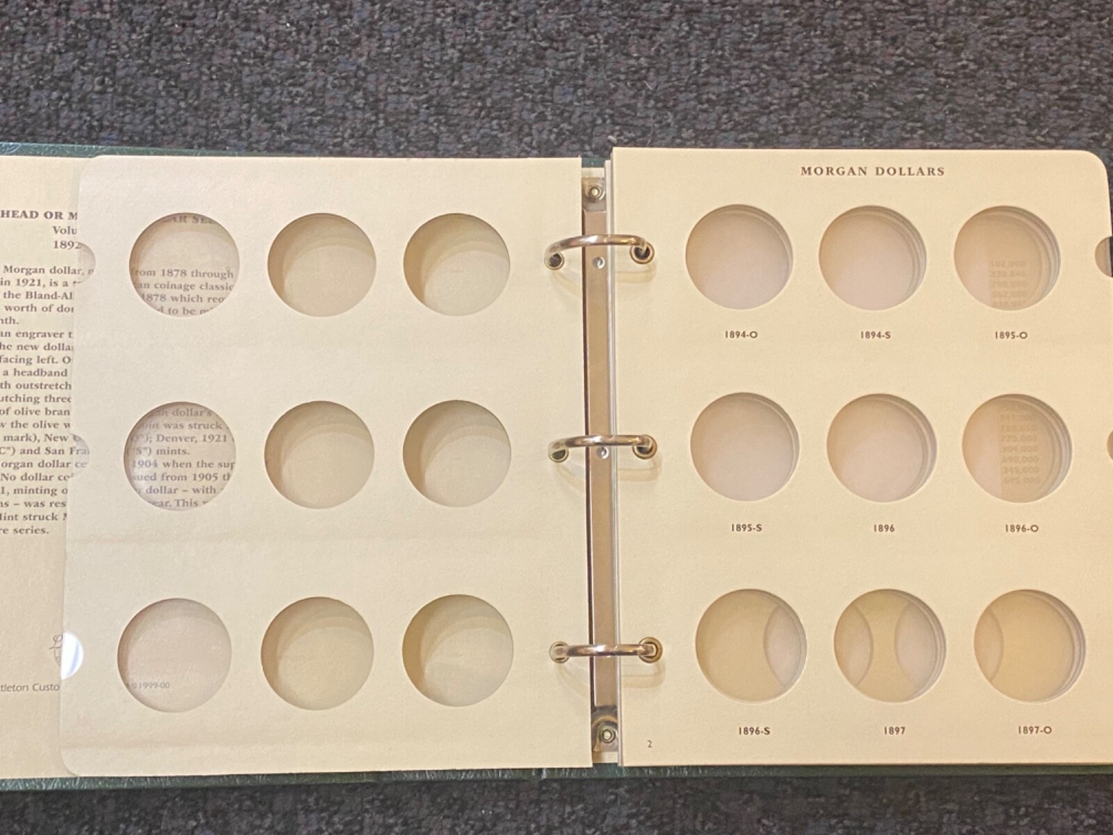 Littleton Coin Album Silver Morgan Dollars 1892-1921 Plastic Slides ...