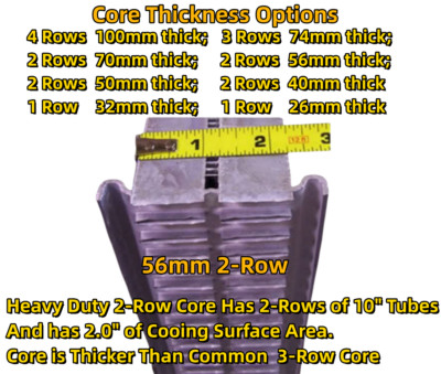 56MM Thick 2-Row Radiator Core For Auto Car Engine Cooling Radiator DIY ...