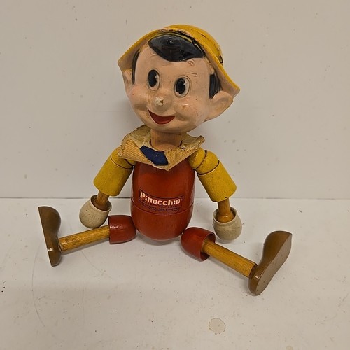 Vintage 8” Composition Wood Ideal Toy Walt Disney Pinocchio Jointed ...