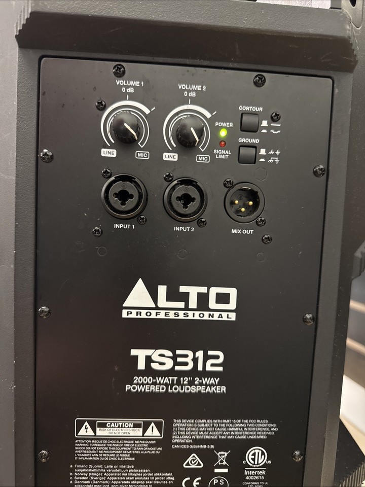 Alto TS312 2000-WATT 12” 2-WAY POWERED LOUDSPEAKER | eBay