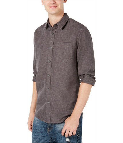 American Rag Mens Casey Nep Button Up Shirt, Grey, LARGE S/S ...