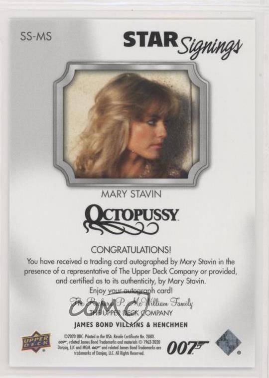 2020 James Bond Villains & Henchmen Star Signings Octopussy Mary Stavin ...