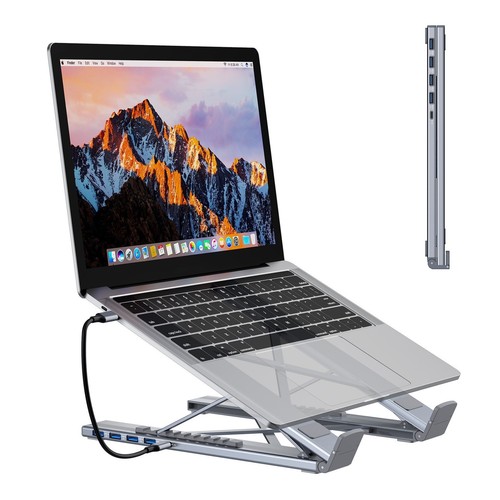 5in1 Laptop Stand Dock with 4 USB 3 0 Ports Ergonomic Design for USB C ...