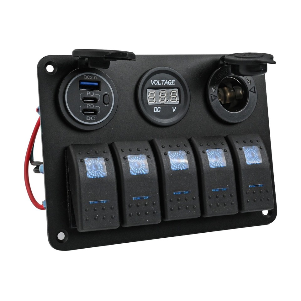 3 Port Aluminium Marine Switch Panel Compatible with Multiple Vehicles ...