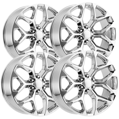(Set of 4) Replica FR59 Snowflake 20x9 6x5.5" +27mm Chrome Wheels Rims ...