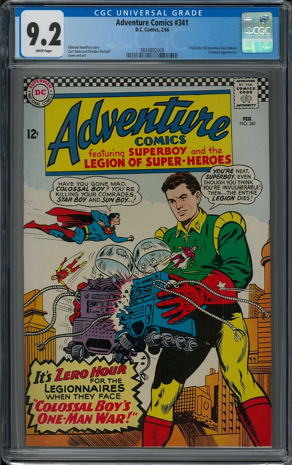 ADVENTURE COMICS #341 CGC 9.2 (2/66) DC Comics white pages | eBay