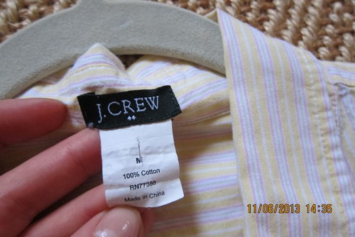 J. Crew Sunny Stripe Oxford Shirt Sz M RN 77388 | eBay