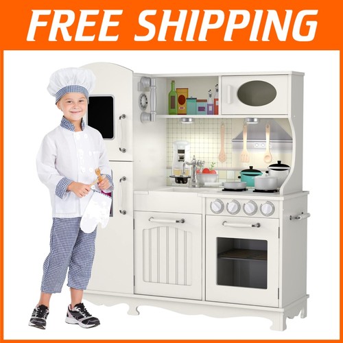 Modern Children’s Play Kitchen with Adjustable Backsplash and Realistic ...