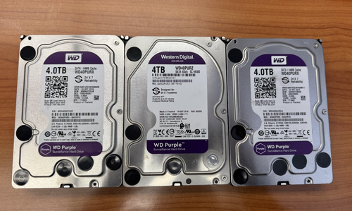 LOT OF 3 Western Digital Purple WD40PURZ 4TB SATA HDD 6.0 Gbps 5400RPM ...