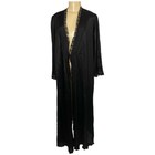 Vintage Sears Peignoir Robe Lace Nylon Kimono Maxi Black Long USA Made ...