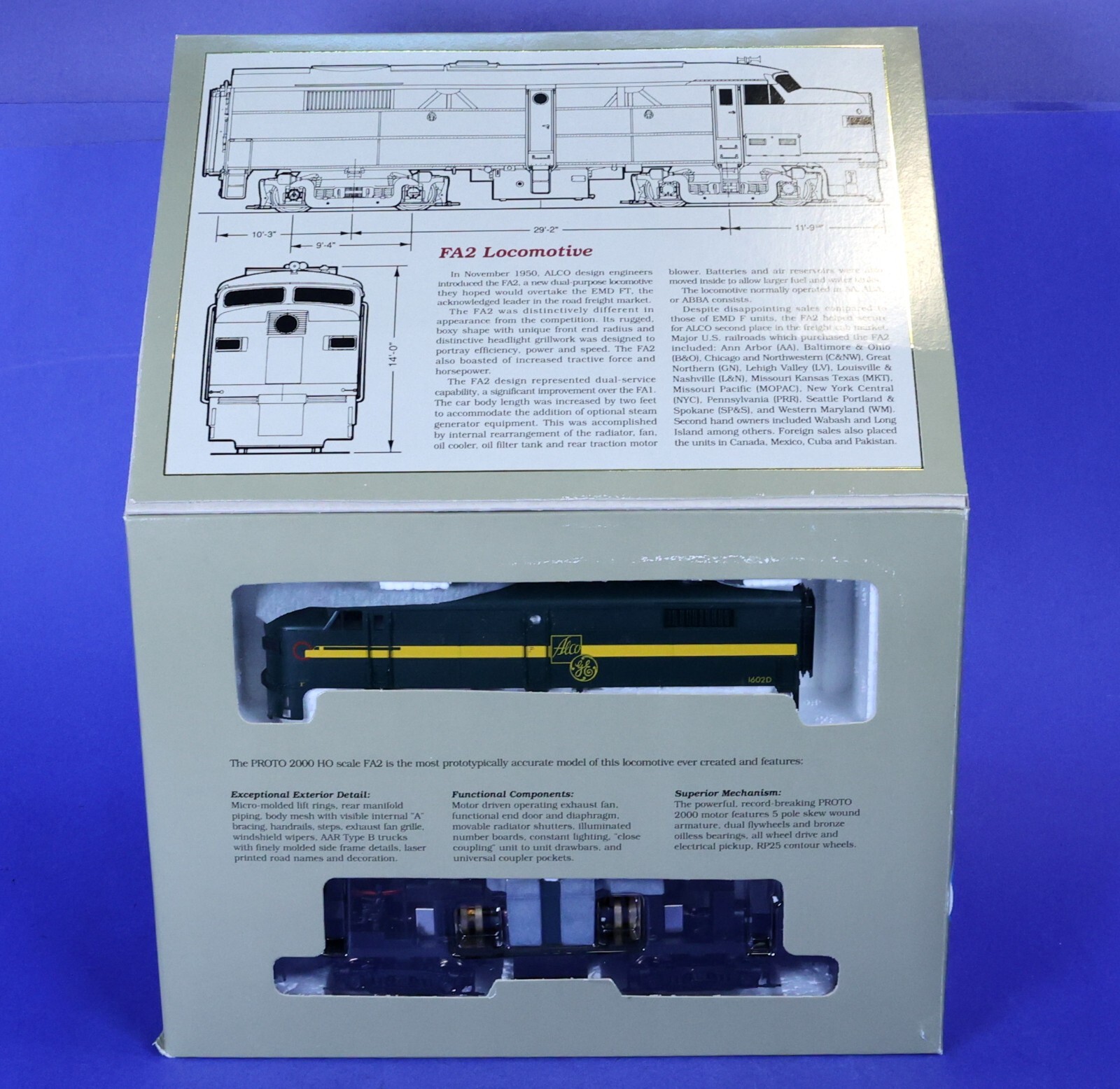 Proto 2000 HO Scale GE ALCO Demo FA2 Diesel Engine 8325
