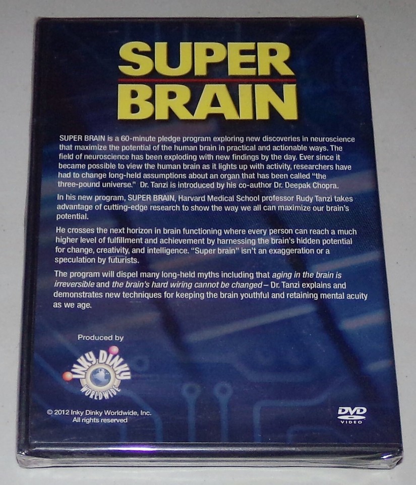 Super Brain (DVD, 2012) Dr. Rudy Tanzi, Dr. Deepak Chopra 60 minute ...