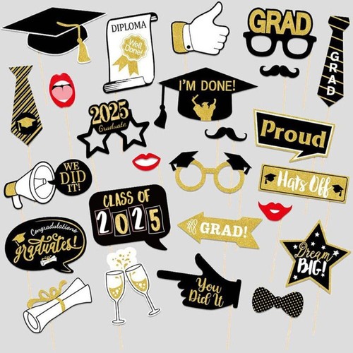 25pcs Congratulation Graduation Photography Props For Graduation Season ...