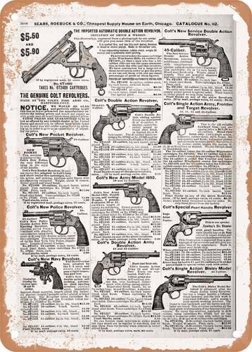 METAL SIGN - 1902 Sears Catalog Guns Page 312 - Vintage Rusty Look | eBay