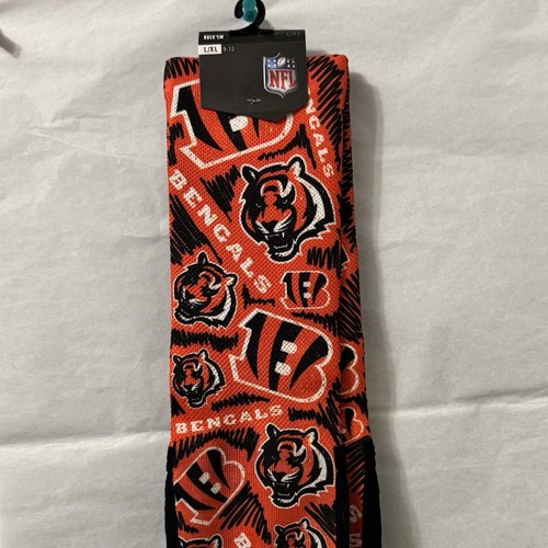 Rock 'Em Socks Cincinnati Bengals NFL Football Logo Sketch Size L/XL 9 ...