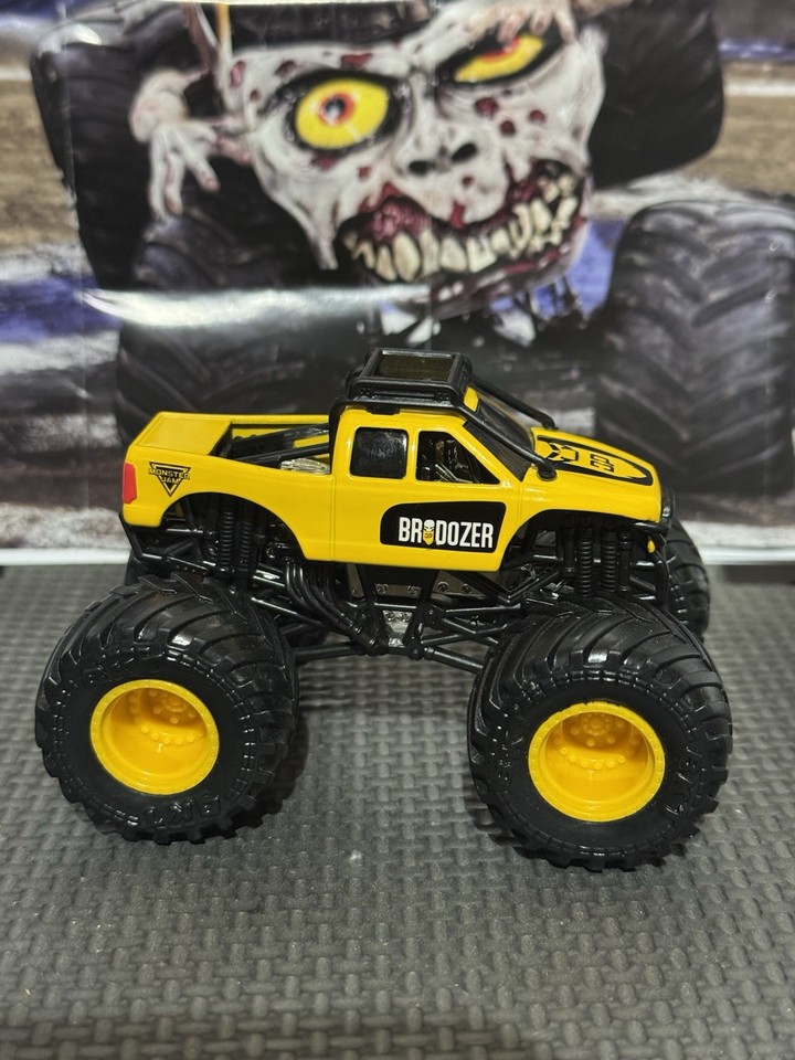 Monster Jam Brodozer Yellow Diesel Loose Pickup Truck HTF 1/64 Diecast ...