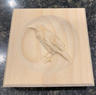 Raven Bird Engraving Trim Wood Corner Trim Block Door Trim Block Window ...