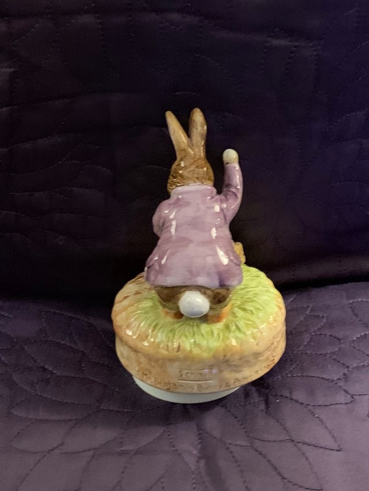 SCHMID PETER RABBIT MUSIC BOX BENJAMIN BUNNY C.1986 BEATRIX POTTER ...