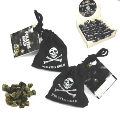 4 BAGS OF PIRATES GOLD NUGGETS pirate iron pyrite treasure bag party ...