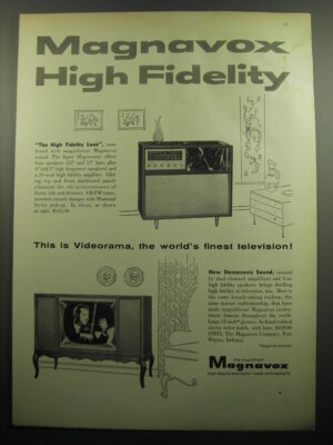 1957 Magnavox Ad - Super Magnasonic Phonograph and Videorama Television ...