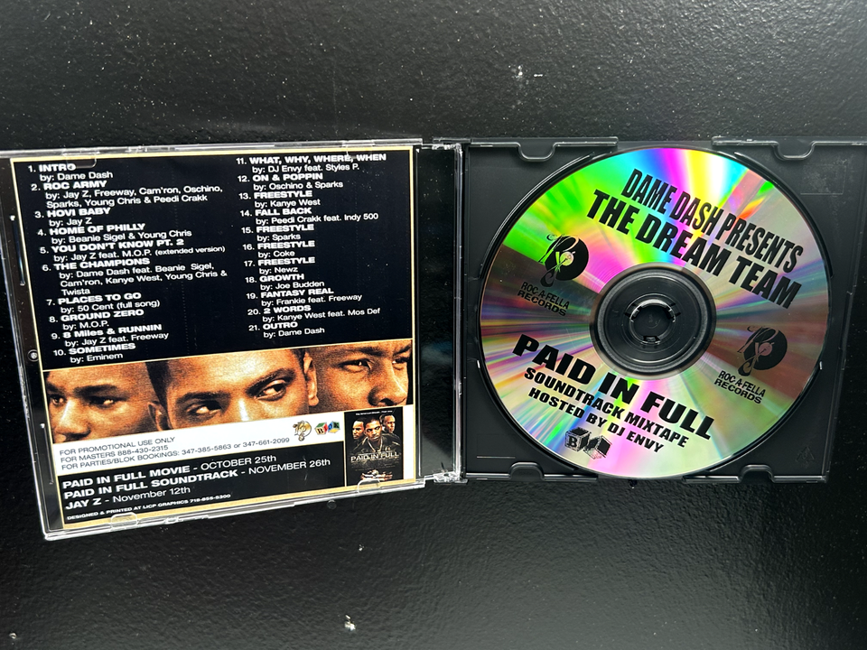 DAME DASH ROCAFELLA PAID IN FULL THE DREAM TEAM MIXTAPE PROMO MIX CD DJ ...