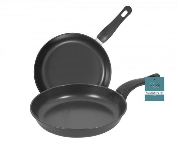 Large Non Stick Frying Pan 25cm Grey Carbon Steel Fry Pan With Bakelite Handle eBay