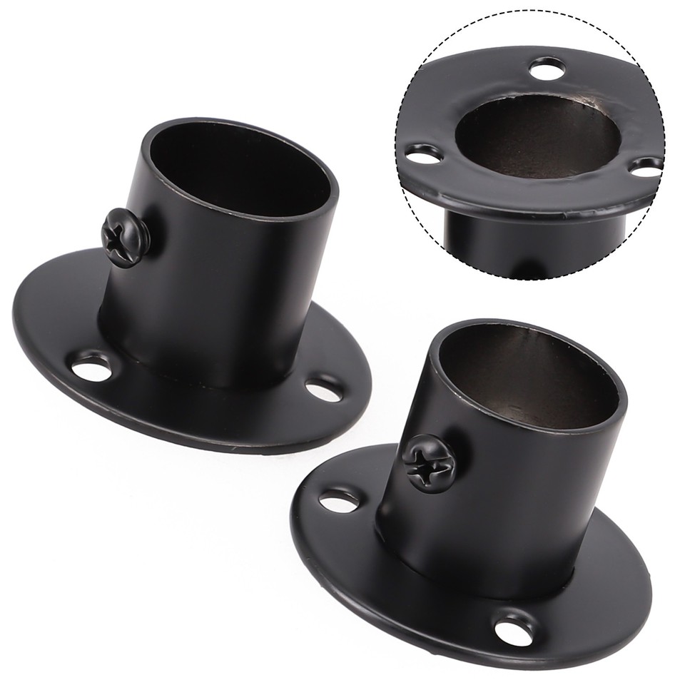 Rail Supports Support Decor 19-32mm Black Bracket Flange Rail Rod ...