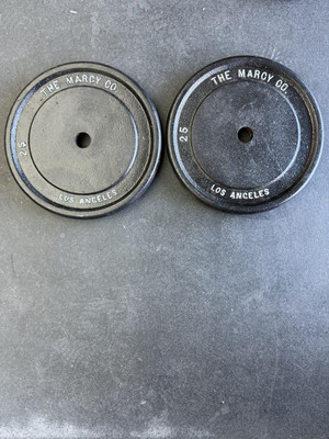 (2) VINTAGE (MARCY)25LB PLATES 1" HOLE | eBay