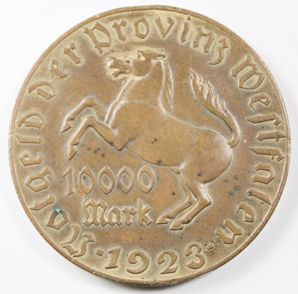 GERMANY WEIMAR Republic 1923 10000 Mark NOTGELD COIN UNC- WESTPHALIA | eBay