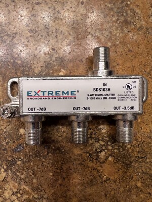 Extreme Broadband 3-Way HD Digital High Performance Coax Cable Splitter ...
