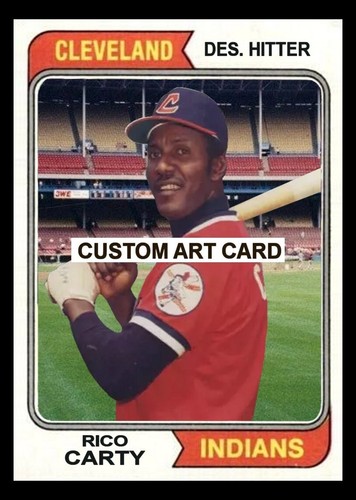 Rico Carty Cleveland Indians 2024 / 1974 Custom made Baseball Art Card ...