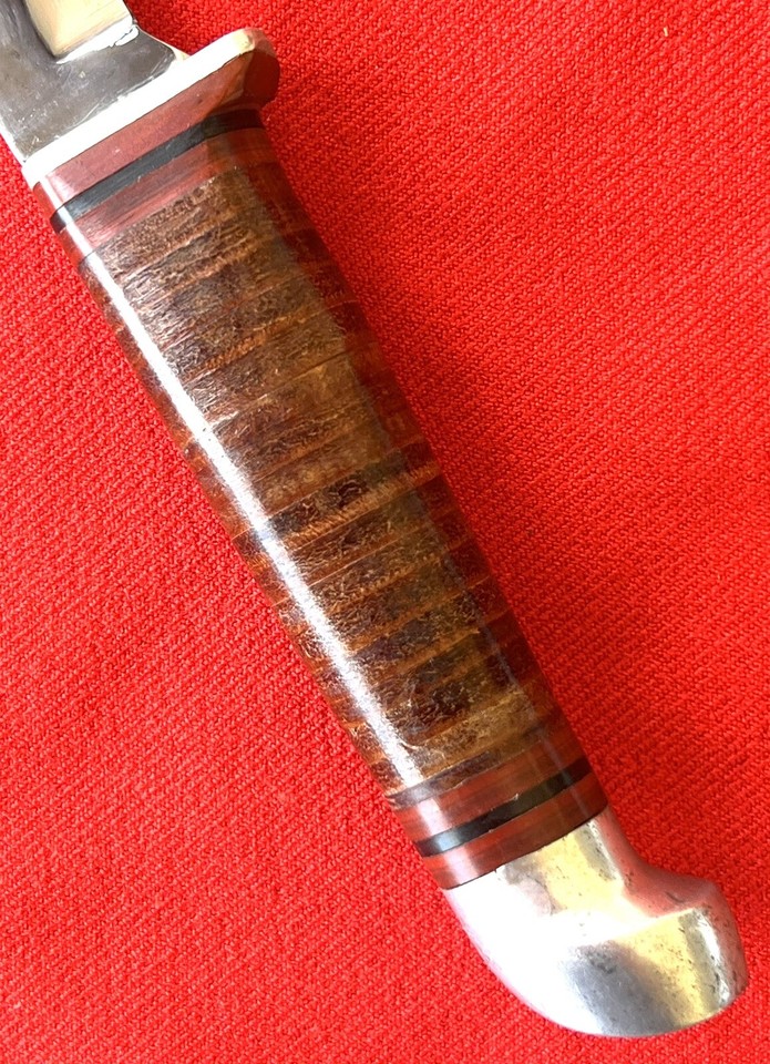 Edward Tryon Kinfolks Hunting Knife w/Original Sheath Etched Blade ...