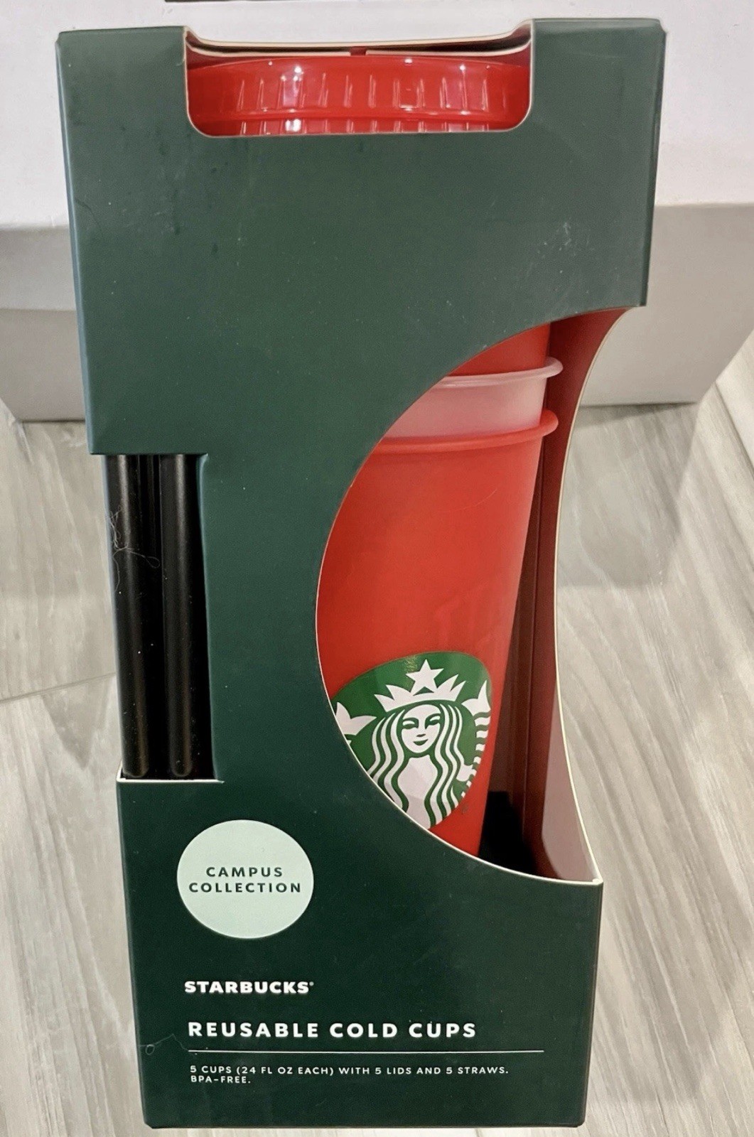 Starbucks Reusable Cold Cups with Lids and Straws - Pack of 5 ...