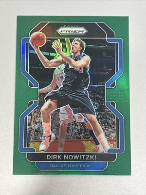 2021-22 Panini Prizm Dirk Nowitzki Green Parallel #289 Dallas Mavericks ...