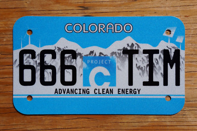 Colorado MOTORCYCLE License Plate # 666 TIM | eBay