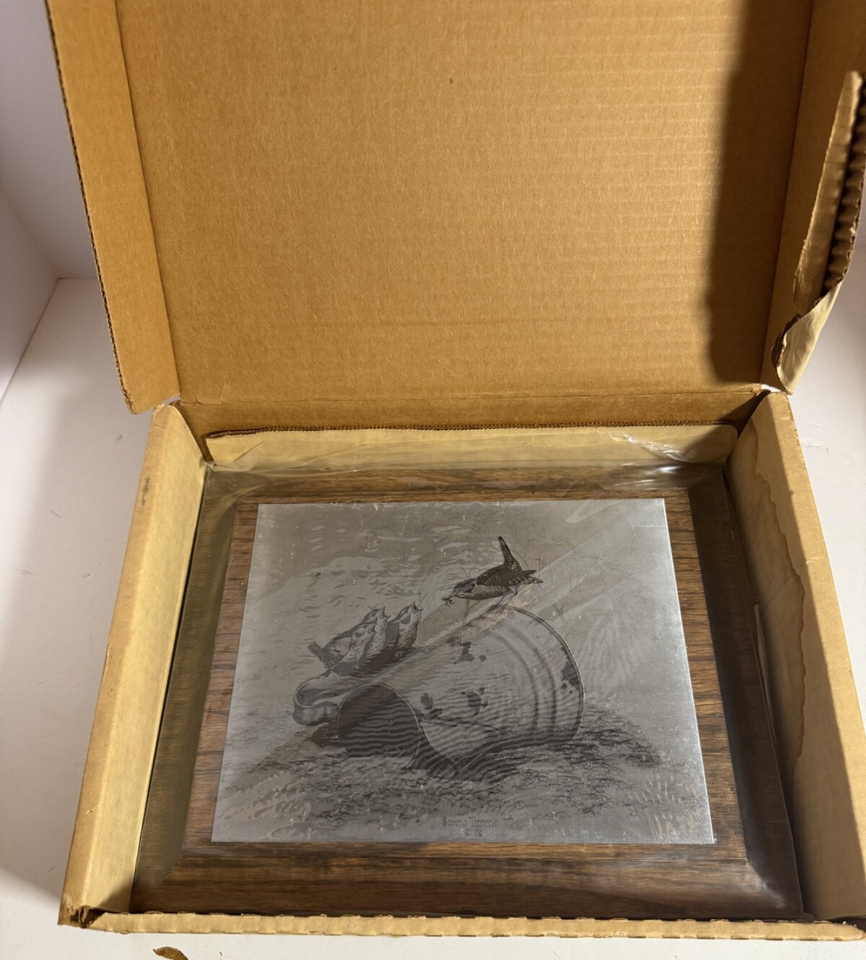 Vintage Wood Metal Etching Wall Hanging Nature Etchings Iminac Still ...