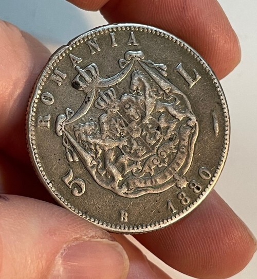 Romania - 1880 Large Silver 5 Lei - Scarce - Please Read | eBay