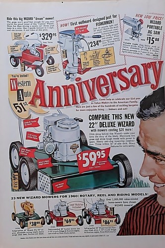 1960 magazine ad for Wizard Lawn Mowers - Western Auto | POSTER 24 X 36 ...