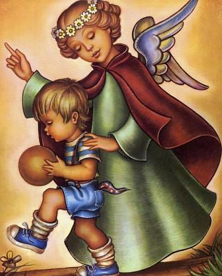 Catholic print picture - GUARDIAN ANGEL BOY - 8" x 10" ready to be ...