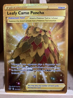 Pokémon TCG Leafy Camo Poncho Silver Tempest 214/195 Holo Secret Rare ...